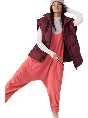 Free People Hot Shot Onesie Red