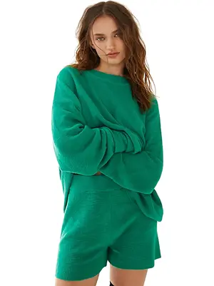 Free People Malibu Solid Surf Set Golf Green