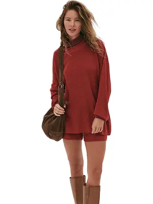 Free People Malibu Solid Surf Set July Red