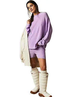 Free People Malibu Solid Surf Set Lilac Fizz