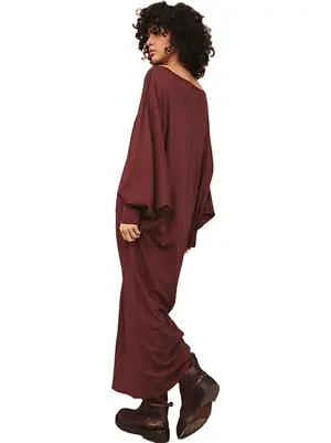 Free People Free People Oversized Maxi Dress With Dolman Sleeves Bittersweet