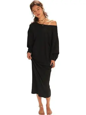 Free People Free People Oversized Maxi Dress With Dolman Sleeves Black