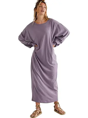 Free People Free People Oversized Maxi Dress With Dolman Sleeves Fallen Fig
