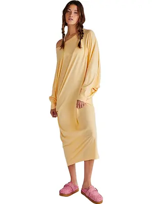 Free People Free People Oversized Maxi Dress With Dolman Sleeves Orange
