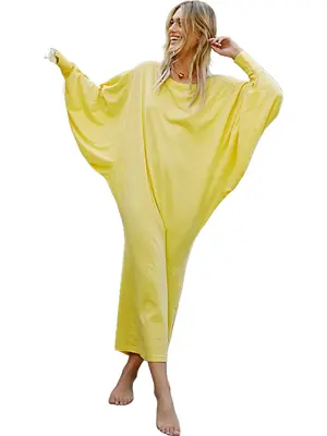 Free People Free People Oversized Maxi Dress With Dolman Sleeves Yellow