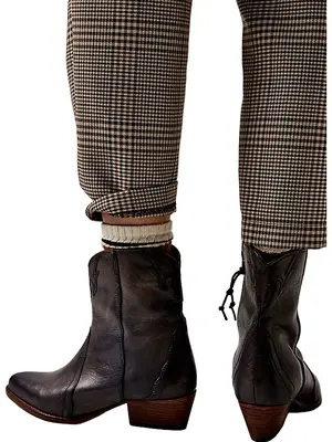 Free People Western Ankle Boots - Carbon