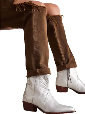 Free People Western Ankle Boots Metallic