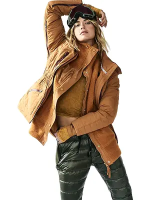 Free People FP Movement All Prepped Ski Jacket Toasted Coconut