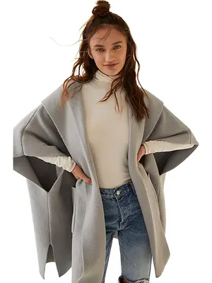 Free People Free People All I Need Cozy Hooded Duster Gris