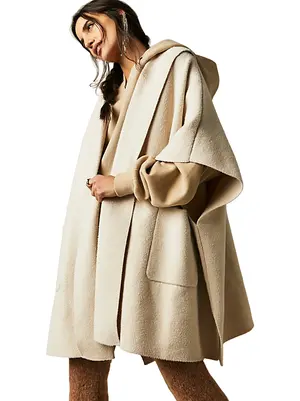 Free People Free People All I Need Cozy Hooded Duster White