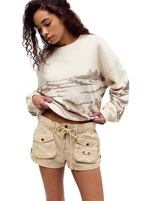Daydreamer Running Horses Graphic Crewneck - Ivory Combo