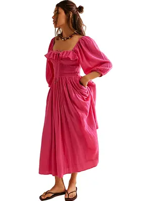 Free People Free People Free-est Oasis Midi Dress Beet Root