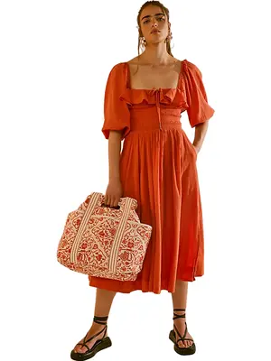 Free People Free People Free-est Oasis Midi Dress Red Mango