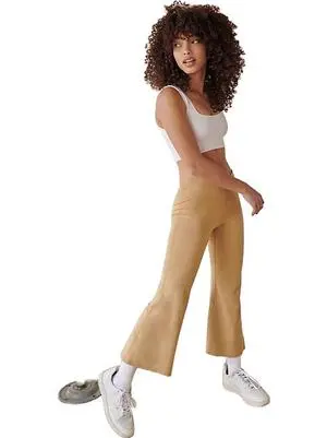 Free People FP Movement Hot Shot Crop Flare Pants Camel