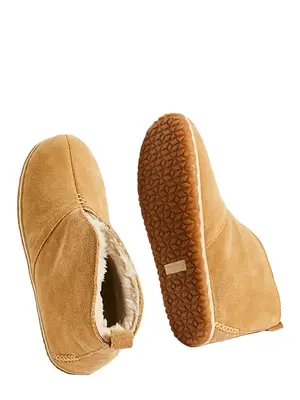Minnetonka Tucson Suede Slippers - Tan