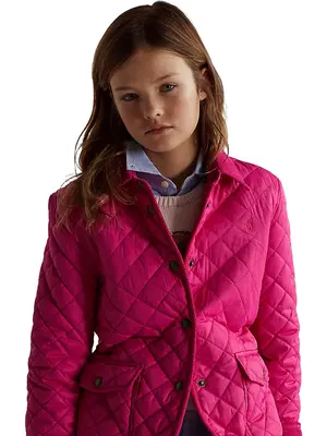 Ralph Lauren Quilted Barn Jacket Accent Pink