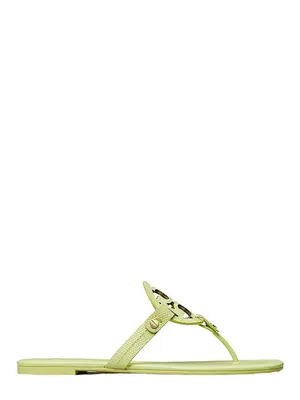 Tory Burch Women's Miller Leather Thong Sandals - Violet Blanc  Lime Leaf