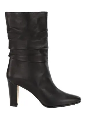 Manolo Blahnik Calasso 90mm Ruched Leather Boots - Black