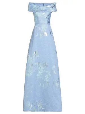 Rickie Freeman For Teri Jon Floral Off-the-shoulder Gown - Periwinkle