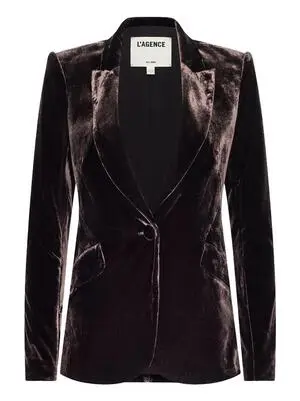 L'Agence Chamberlain Velvet Blazer - Dark Java