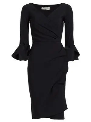 Chiara Boni La Petite Robe Trina Ruffle Sheath Dress Black