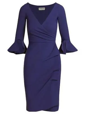 Chiara Boni La Petite Robe Trina Ruffle Sheath Dress - Iris