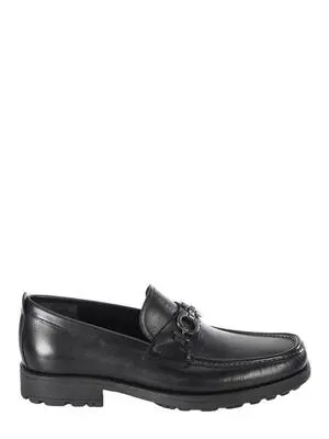 FERRAGAMO David Gancini Bit Leather Loafers - Nero