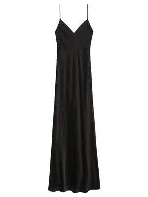 L'Agence Serita Silk Slip Maxi Dress - Black