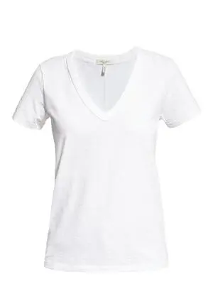 Rag & Bone V-neck Cotton Tee - Bright White