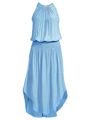 Ramy Brook Audrey Blouson Midi-dress Cloud Blue
