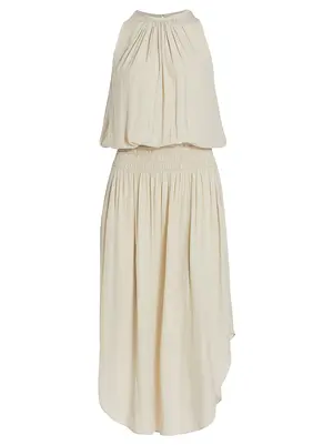 Ramy Brook Audrey Blouson Midi-dress Sandstone