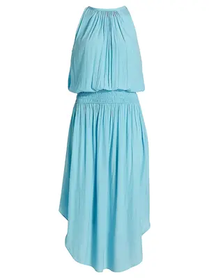 Ramy Brook Audrey Blouson Midi-dress Sky