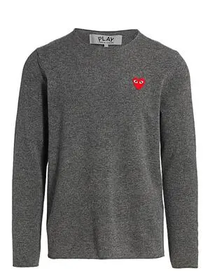 Play Comme Des Garcon Signature Wool Sweater Black