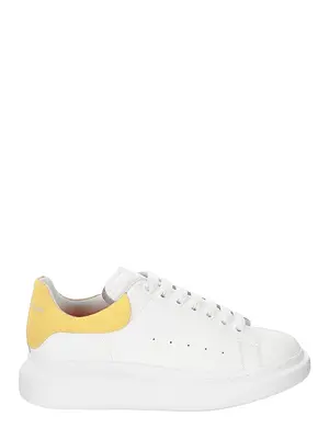 Alexander McQueen Oversized Leather Platform Sneakers Lemon