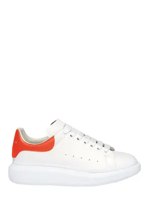 Alexander McQueen Oversized Leather Platform Sneakers White Squash