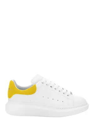 Alexander McQueen Oversized Leather Platform Sneakers Yellow