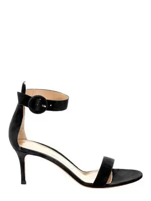 GIANVITO ROSSI Portofino Suede Sandals Black
