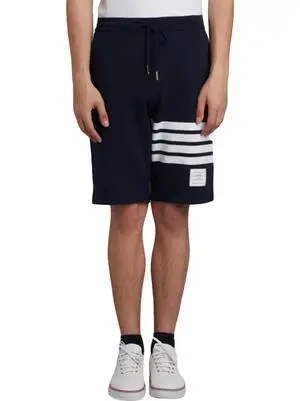 Thom Browne Classic Drawstring Cotton Sweatshorts Navy
