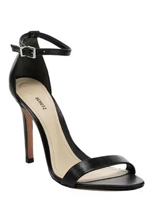 Schutz Cadey-lee Leather Ankle-strap Sandals - Black