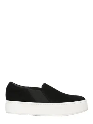 Vince Warren Slip-on Platform Suede Sneakers - Black