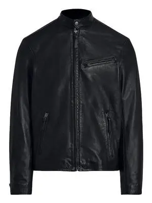 Polo Ralph Lauren Lambskin Café Racer Jacket - Black