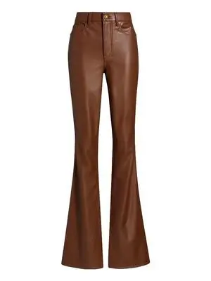 Veronica Beard Beverly High-rise Skinny Flared Pants - Mahogany