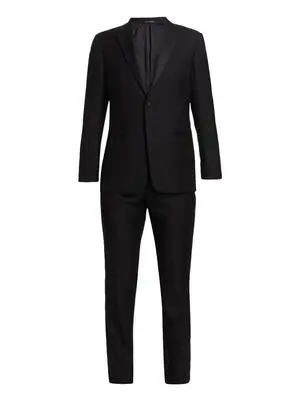 Emporio Armani One-button Regular-fit Wool Tuxedo - Black