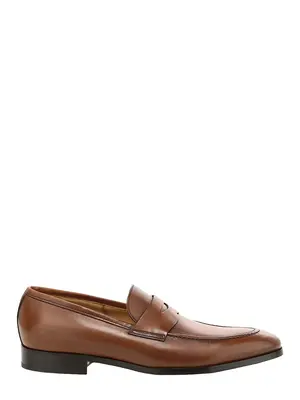 To Boot New York Tesoro Leather Penny Loafers Cloud Brandy