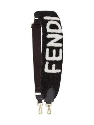 Fendi Logo Shearling Strap - Nero