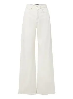 Veronica Beard Taylor High-rise Wide-leg Jeans Ecru