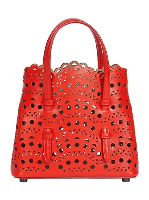 Alaïa Alaïa Mina 25 Perforated Leather Tote Rouge
