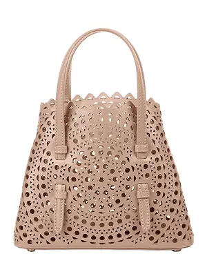 Alaïa Alaïa Mina 25 Perforated Leather Tote Sable