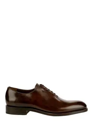 FERRAGAMO Angiolo Lace-up Leather Dress Shoes - Brown