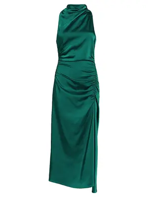 A.L.C. A. L.c. Inez Satin Halter Dress Emerald